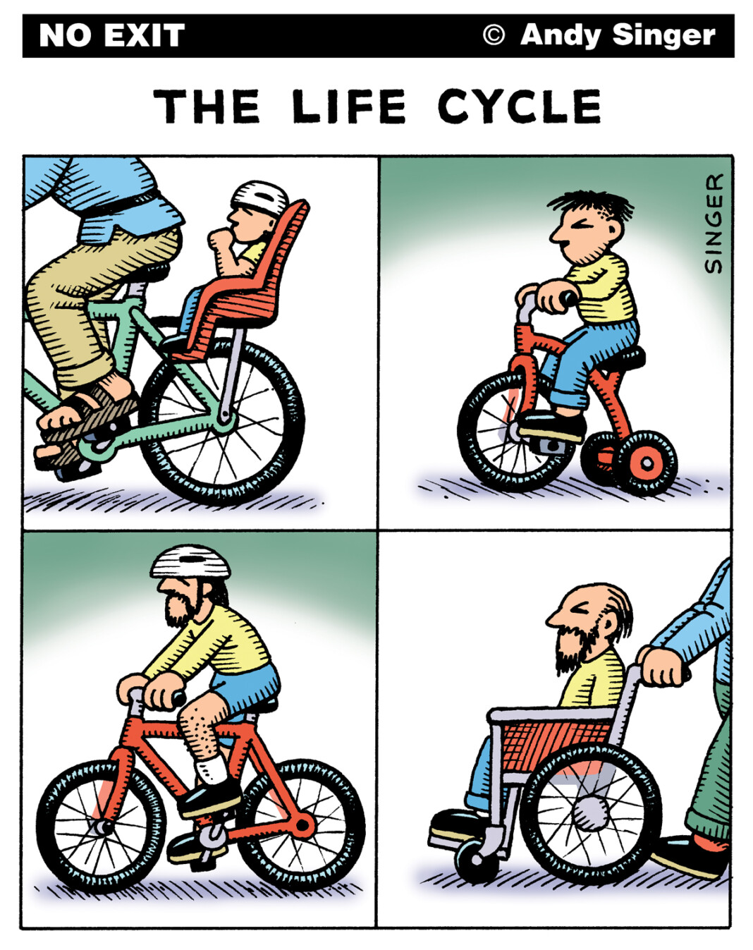No Exit Bicycle Cartoon: The Life Cycle - Cycling West - Cycling Utah